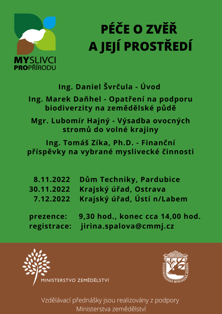 Přednášky Péče o zvěř a její prostředí | ČMMJ